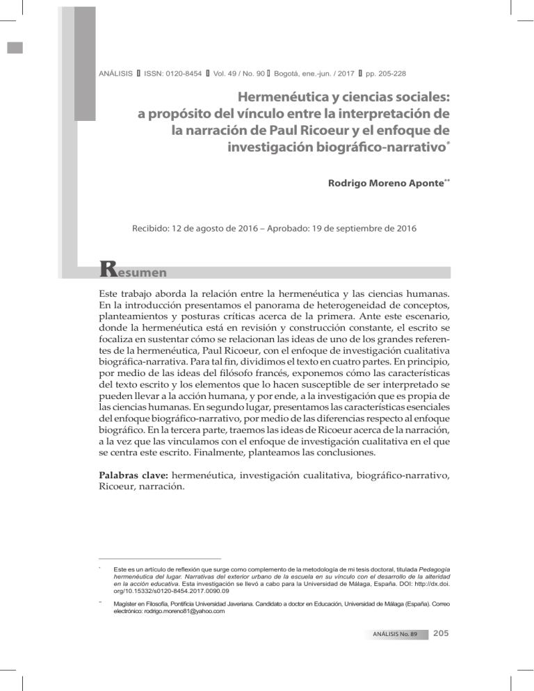 HERMENEUTICA Y CIENCIAS SOCIALES