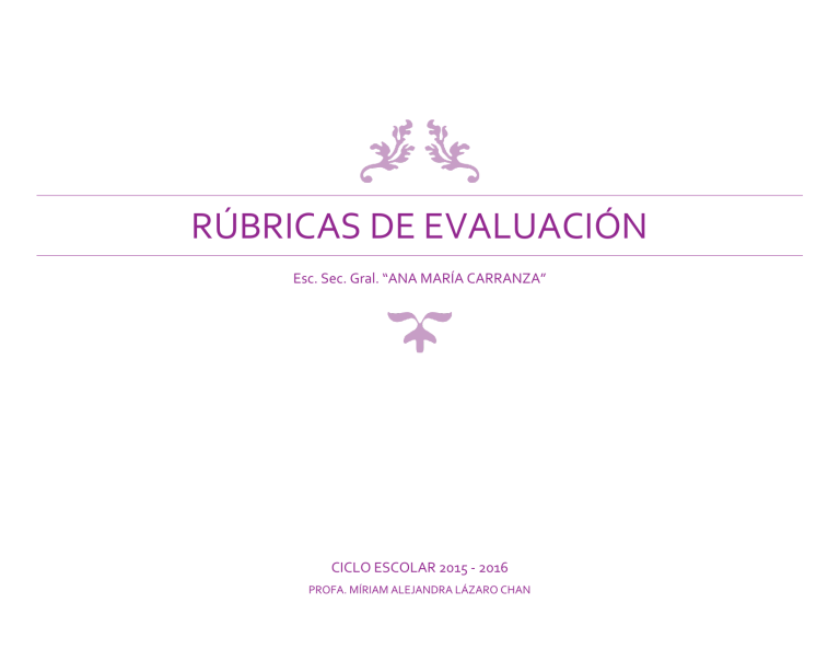 RUBRICAS DE EVALUACIÓN