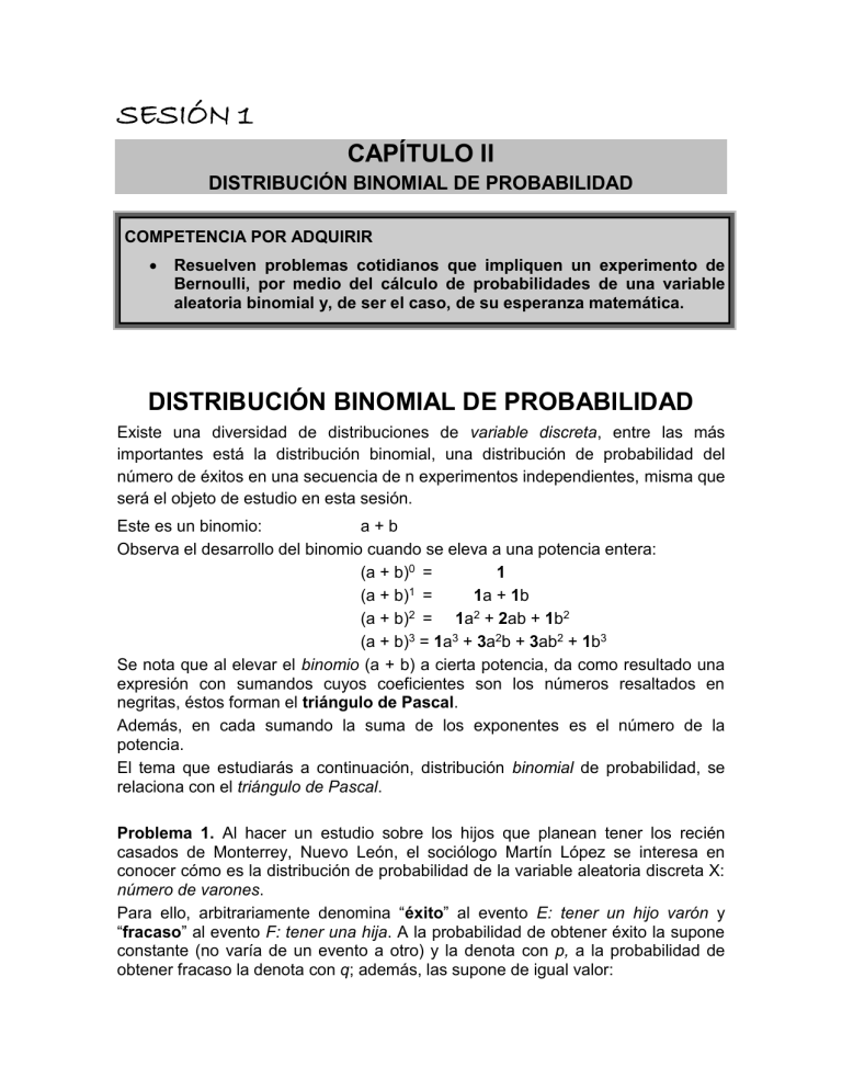 TERCEERA ACTIVIDAD DISTRIBUCIÓN BINOMIAL