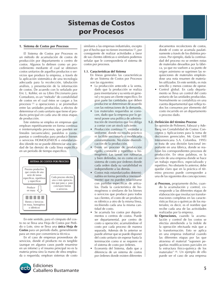 Sistemas de Costos por Procesos