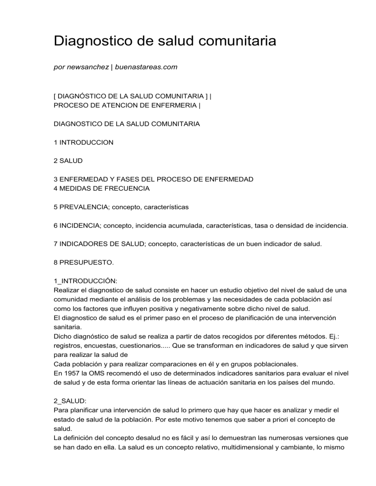 Diagnostico de salud comunitaria