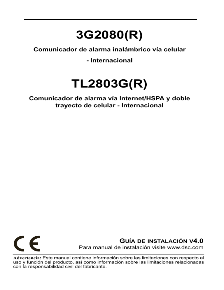 3G2080-TL2803G Comunicador de alarma inalambrico via celular install ...
