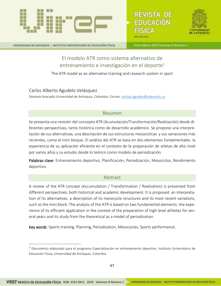 Modelo ATR en el Entrenamiento Deportivo: Revisión y Alternativas