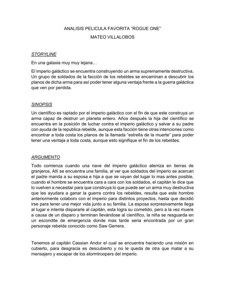 ANALISIS PELICULA FAVORITA