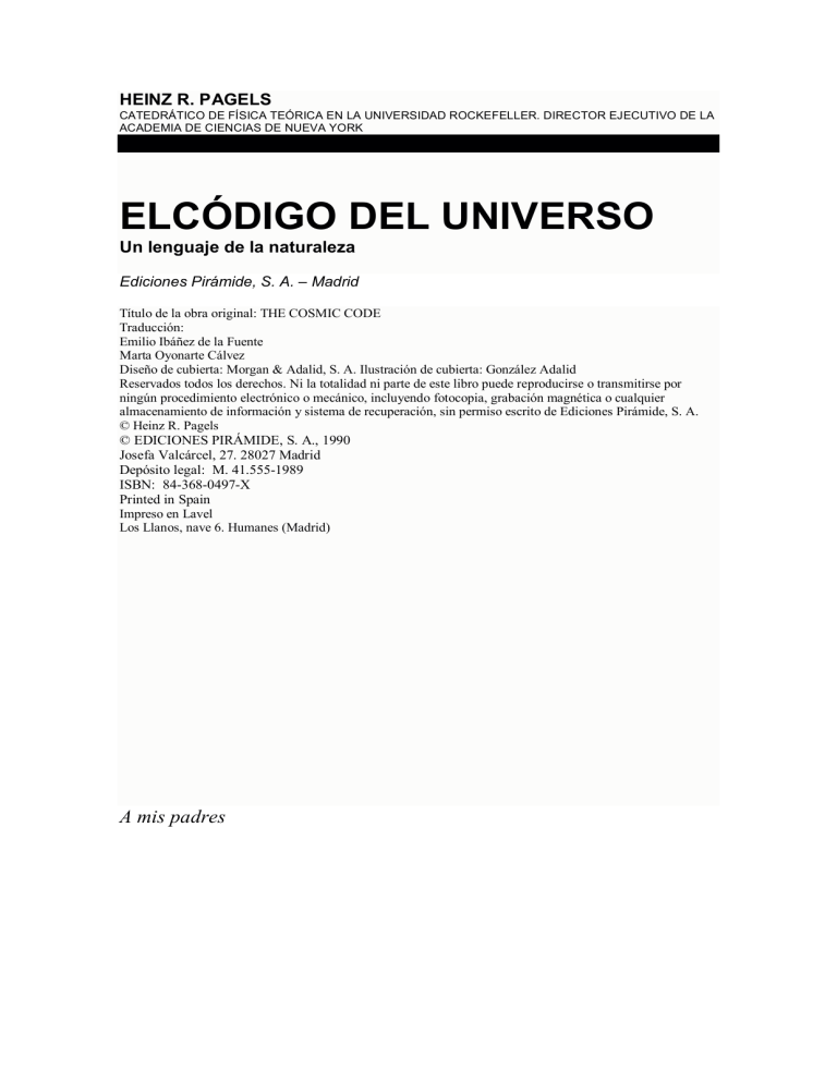El código del Universo - Un lenguaje de la naturaleza (Heinz Pagels)