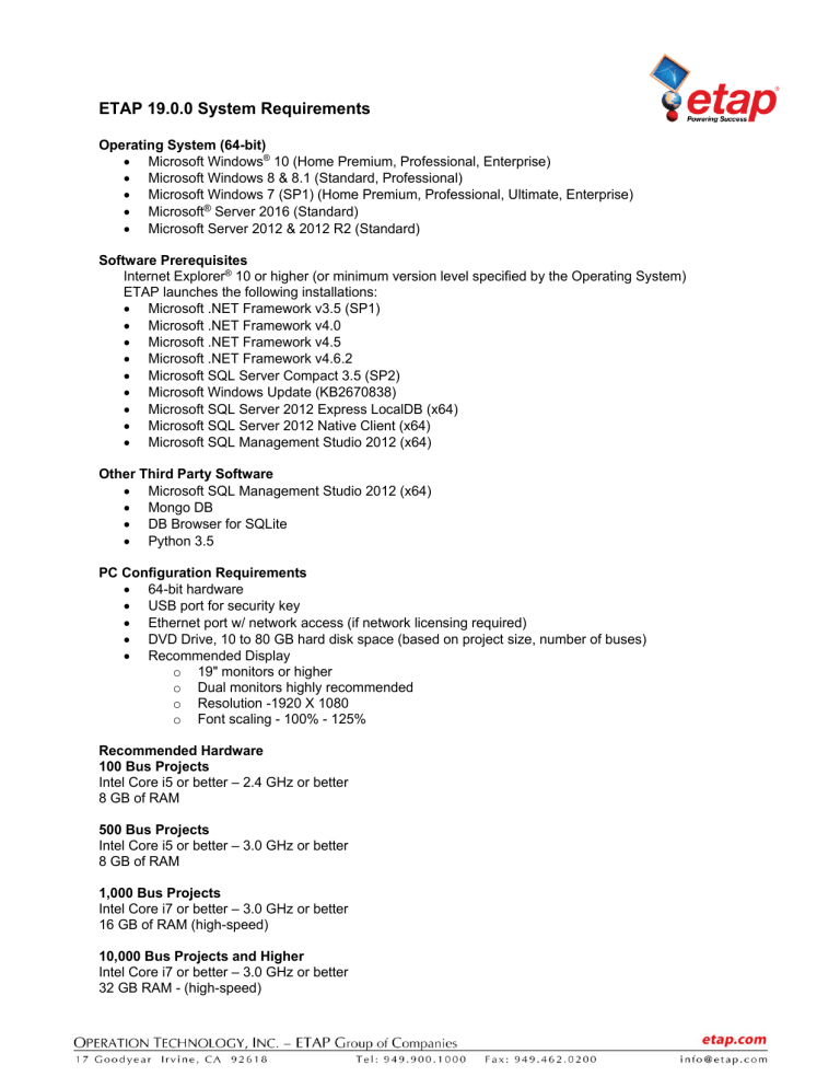 SYSTEM REQUIREMENTS