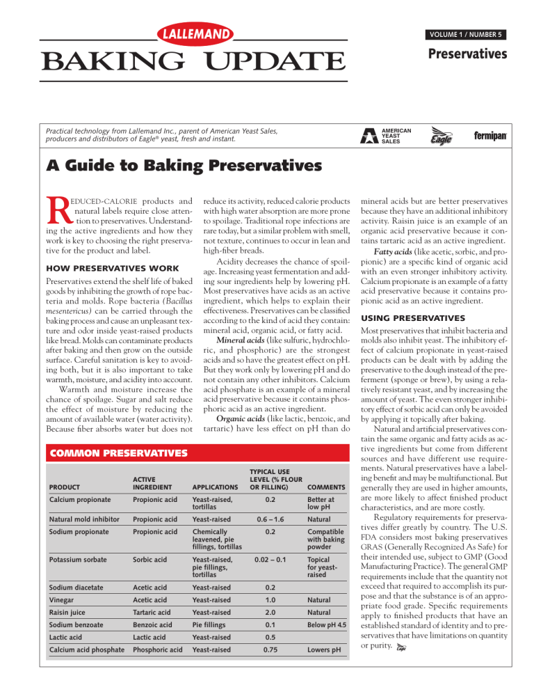 Baking Preservatives Guide: Types, Uses & Interactions