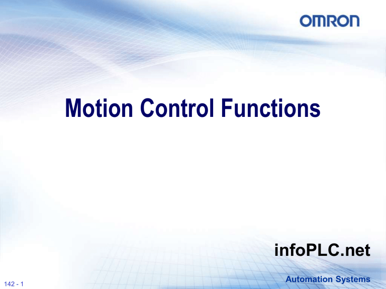 Omron Motion Functions PPT
