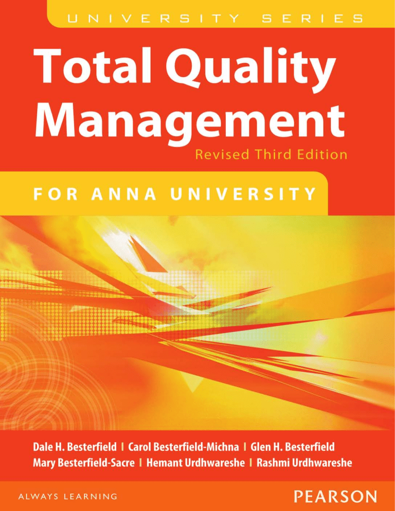 Total Quality Management By Dale H Be