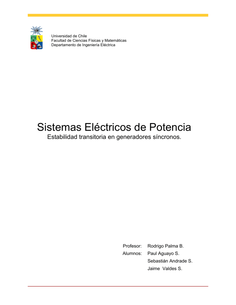 Estabilidad Transitoria en Generadores Síncronos