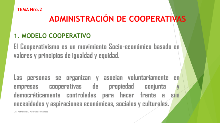 Administración de Cooperativas: Modelo y Estructura