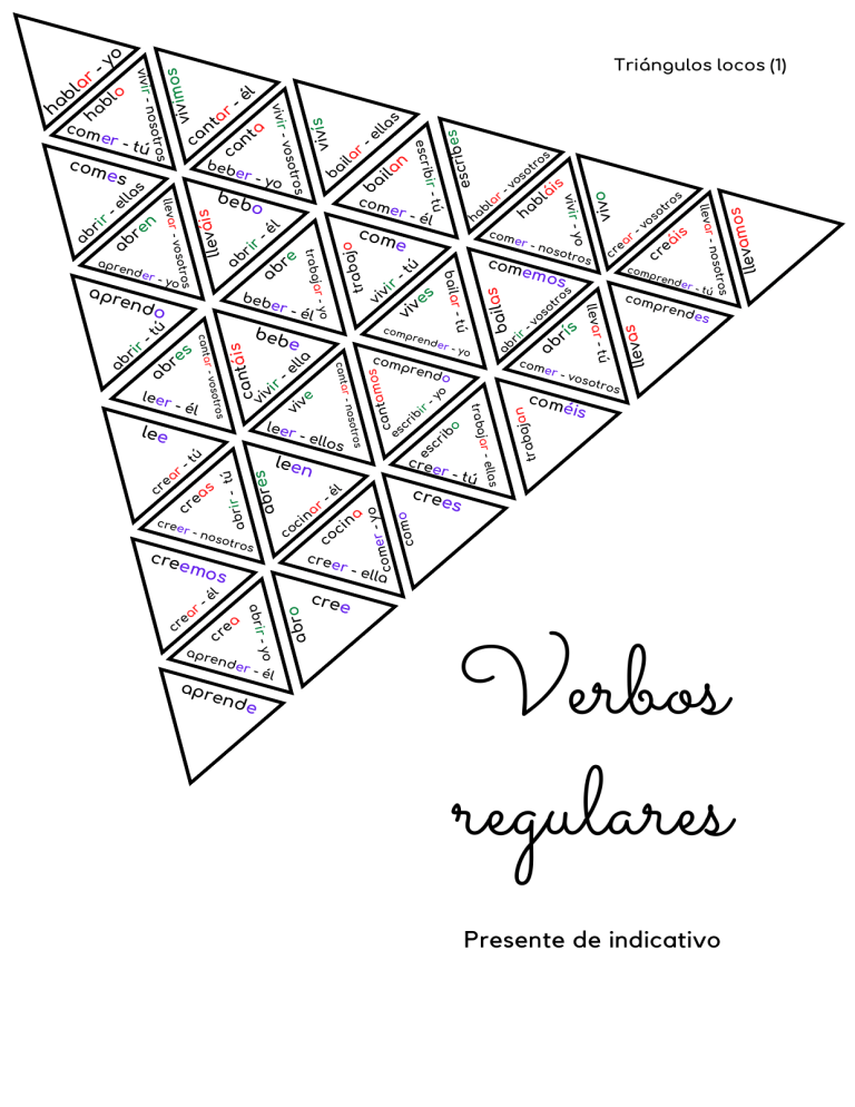 TRIOMINO CONJUGAISONS PRESENT INDICATIF