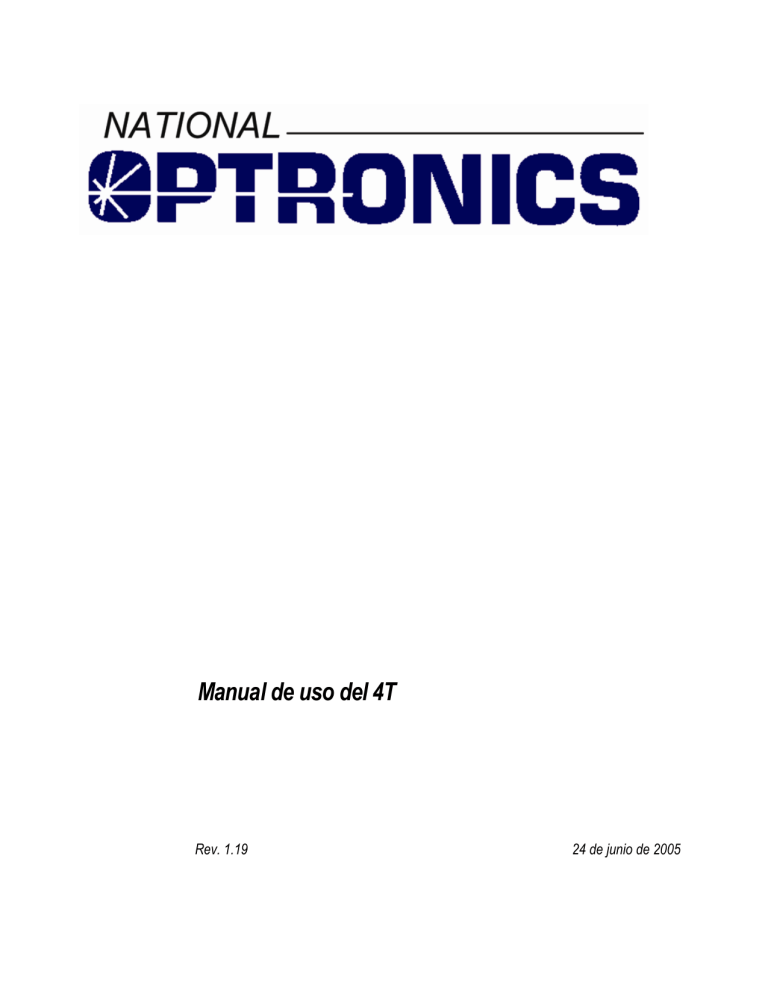 4T Manual, Complete Spanish Version, Rev. 1.19 OPTRONICS