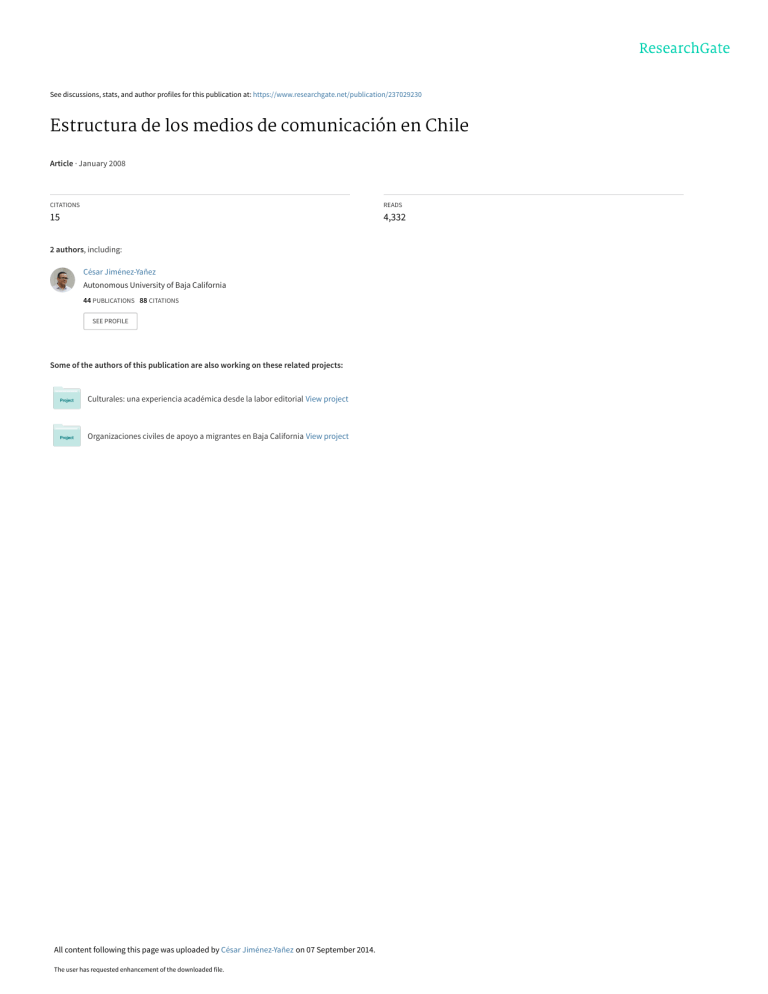 Estructura de los medios de comunicacion en Chile