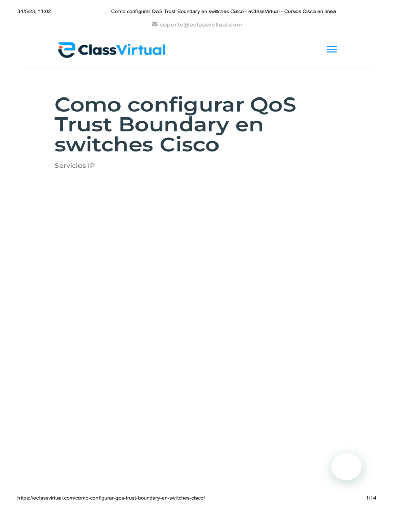 Configuración QoS Trust Boundary en Switches Cisco