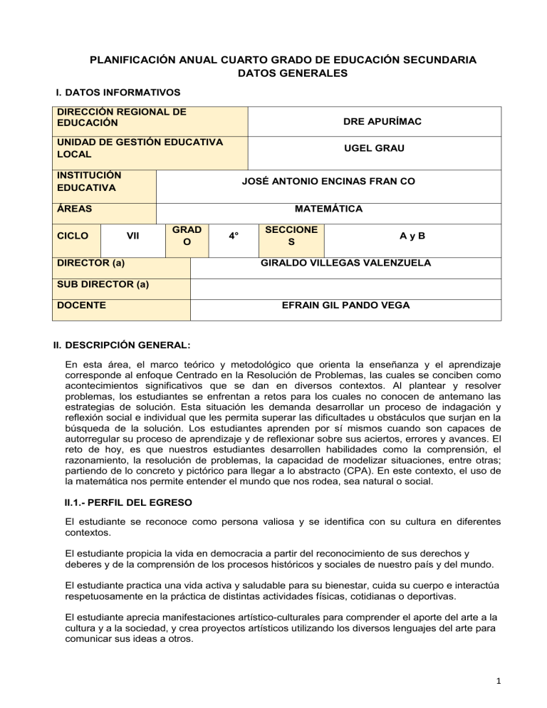 Programación Anual SECUNDARIA 2020
