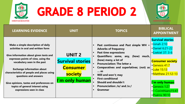 3. EIGHTH GRADE - PERIOD 2