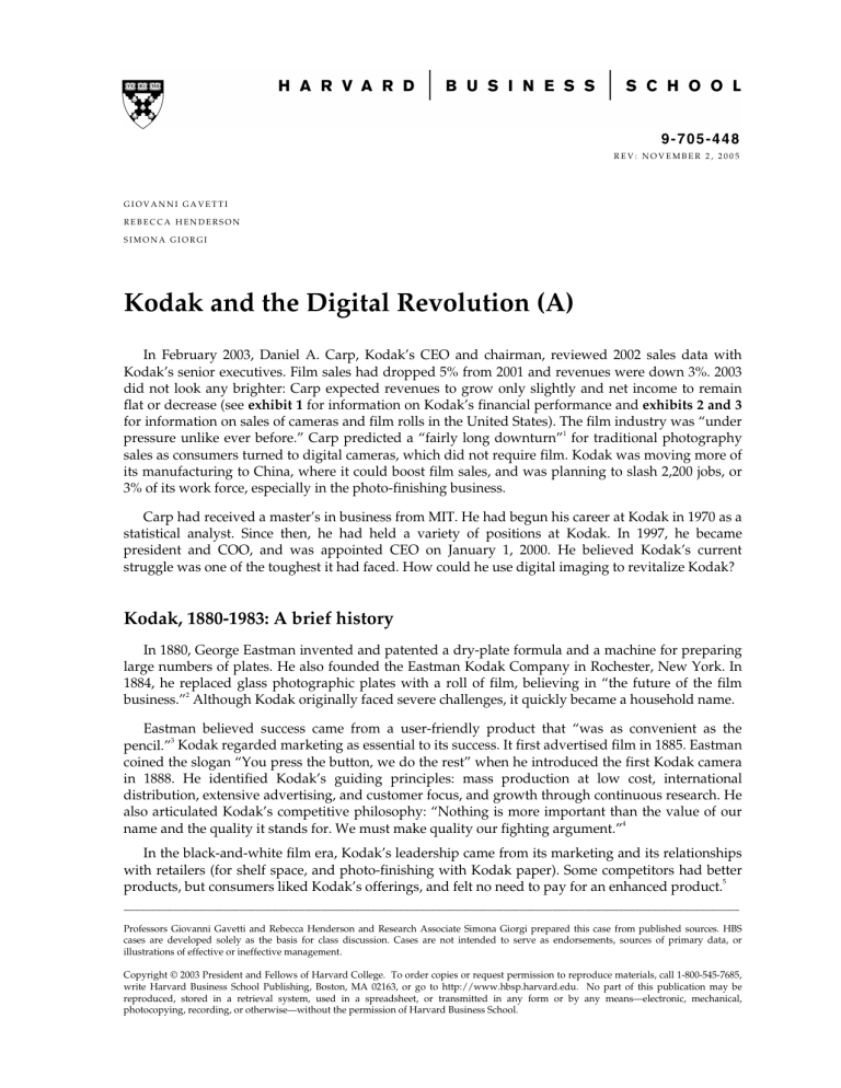 Kodak and the Digital Revolution: A Business Case Study