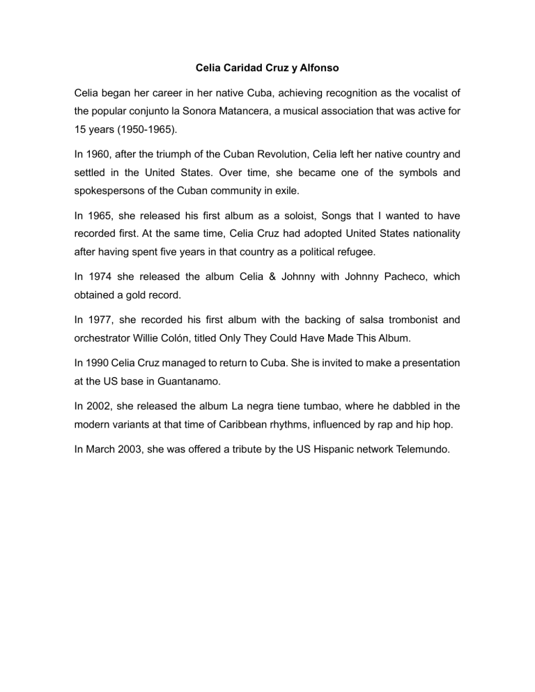 Celia Cruz Biography: Life, Music, and Legacy
