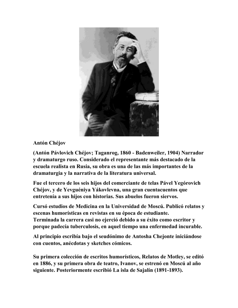 Antón Chéjov BIOGRAFIA