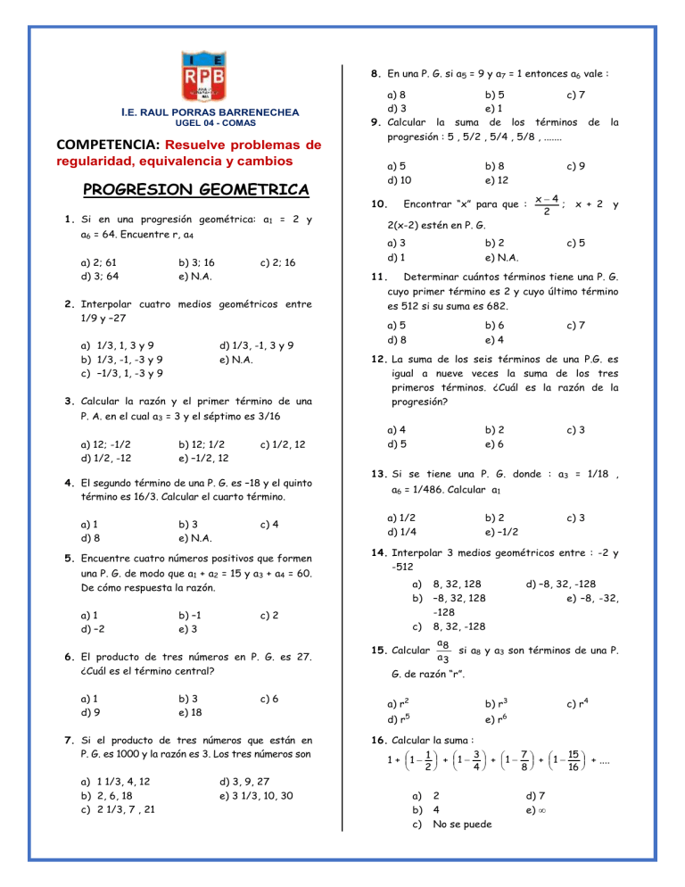 PROGRESION GEOMETRICA (1)