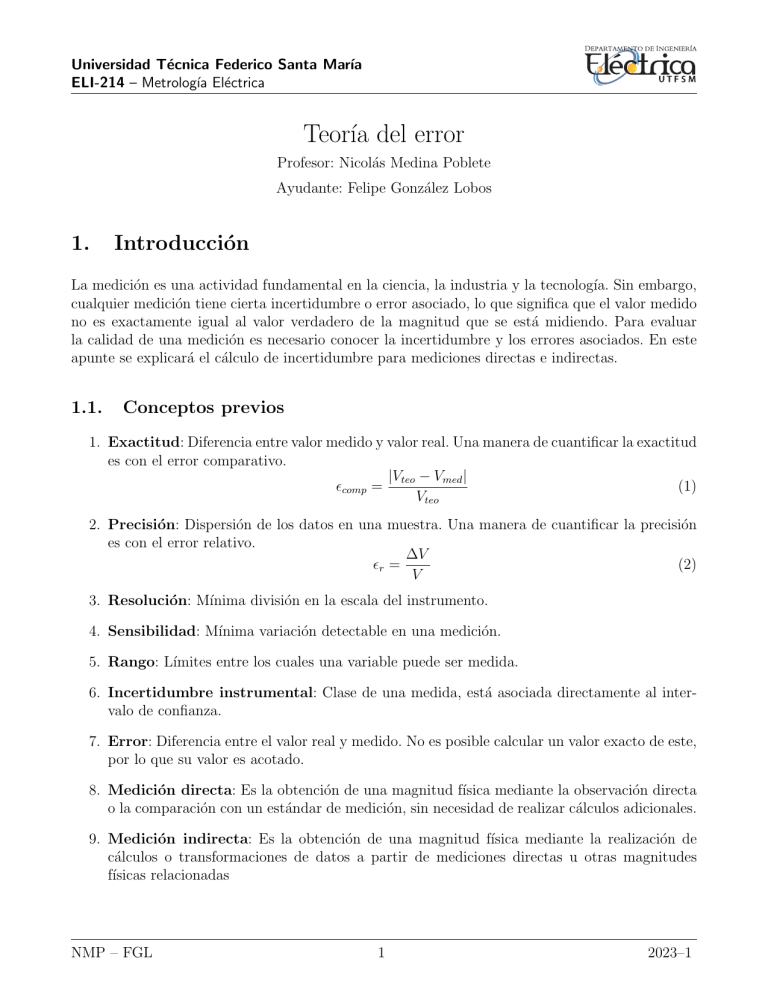 Apunte Teoría del error