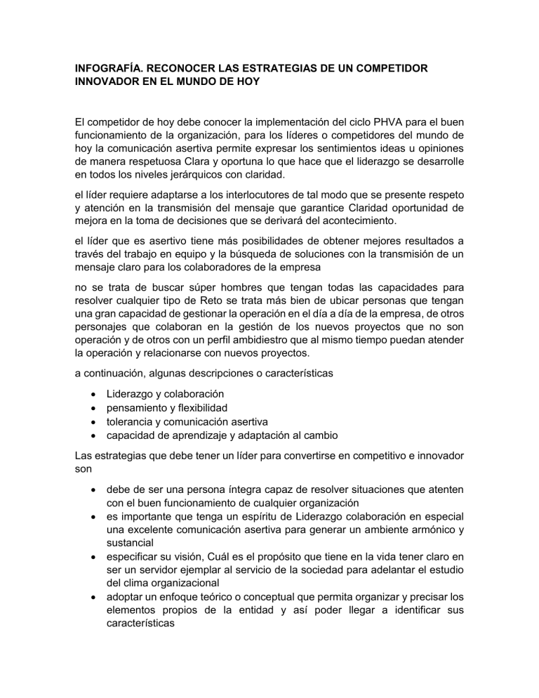Estrategias de Liderazgo Innovador: Competitividad en el Mundo Actual