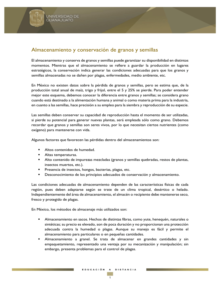Almacenamiento y conservación de granos y semillas-UdeGto