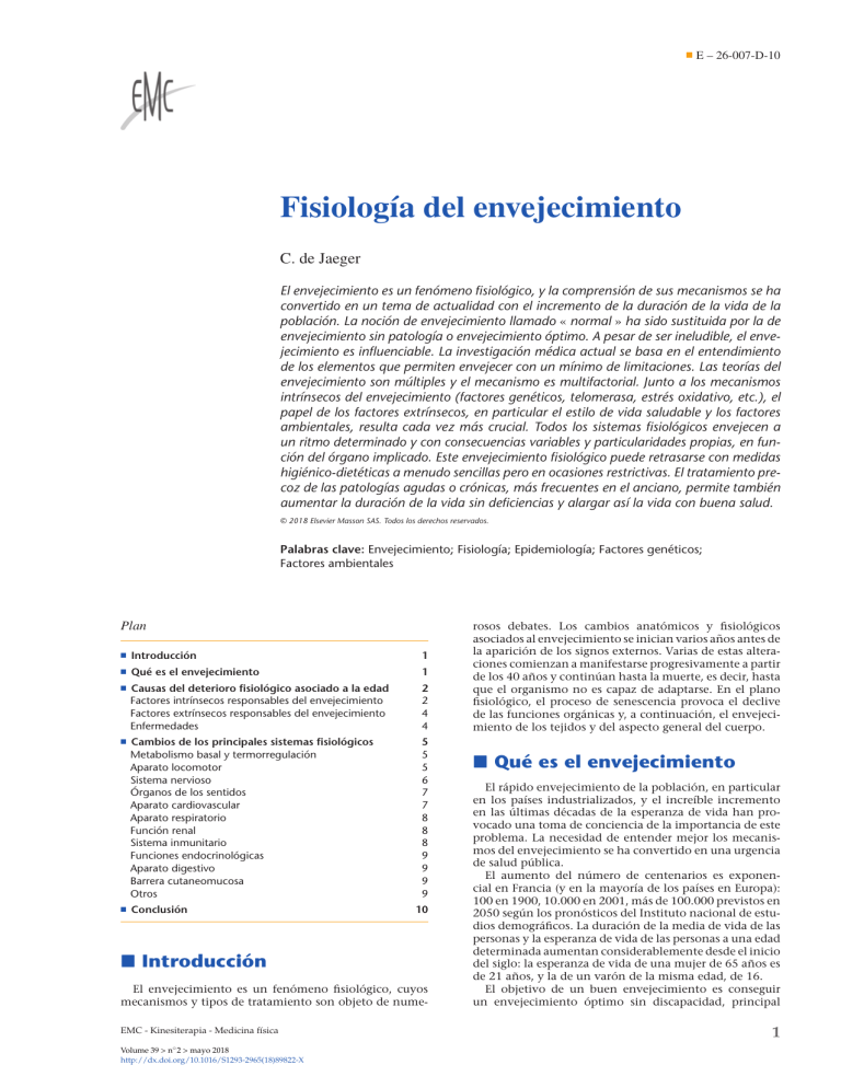 Fisiología del envejecimiento