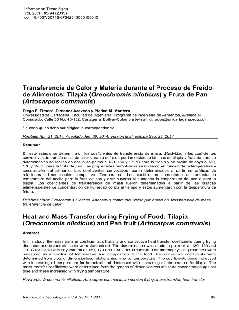 5 Transferencia de Calor y Materia durante el Proceso de Freído de ...