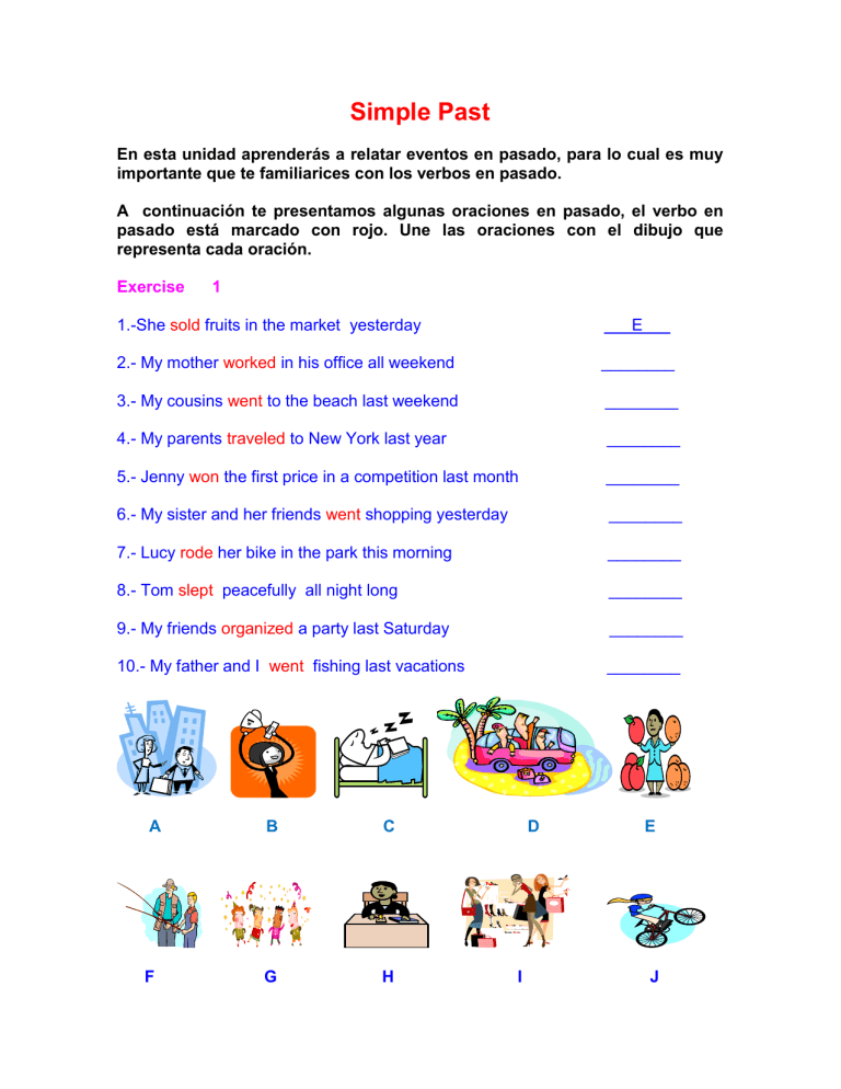 Pasado simple ejercicios en ingles