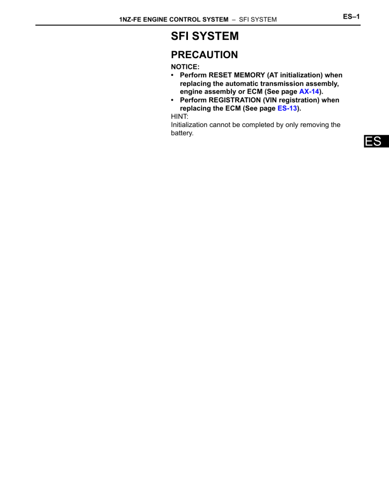 Engine Control Toyota Yaris