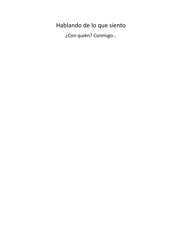 Hablando de lo que siento