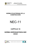 NEC-11: Norma Hidrosanitaria NHE Agua - Ecuador