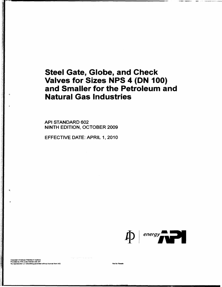 API 602 (2009) - Steel Valves