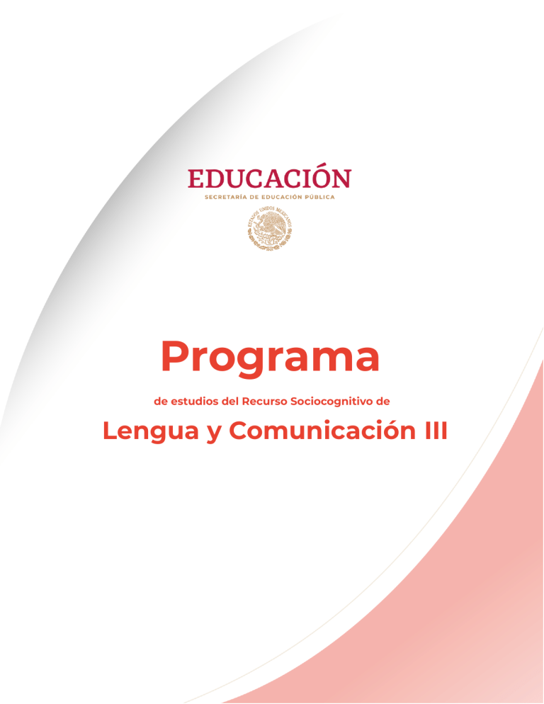 Lengua y Comunicación III: Plan de Estudios MCCEMS