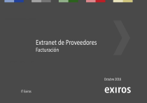 Manual Facturación Extranet Proveedores Exiros