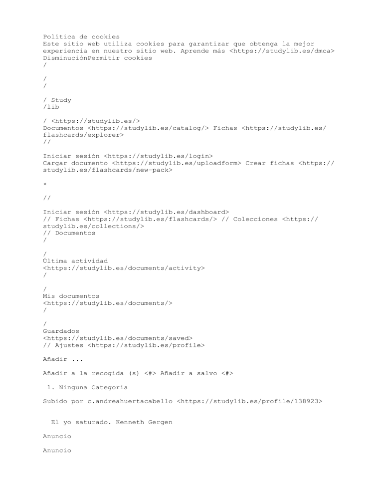 StudyLib Web Page Snippet: El yo saturado