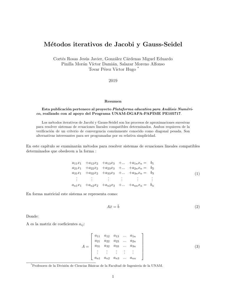 Métodos Iterativos Jacobi y Gauss-Seidel