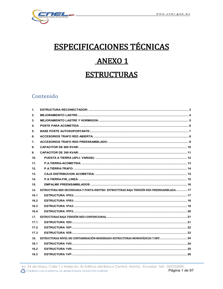 Electrical Structure Technical Specifications