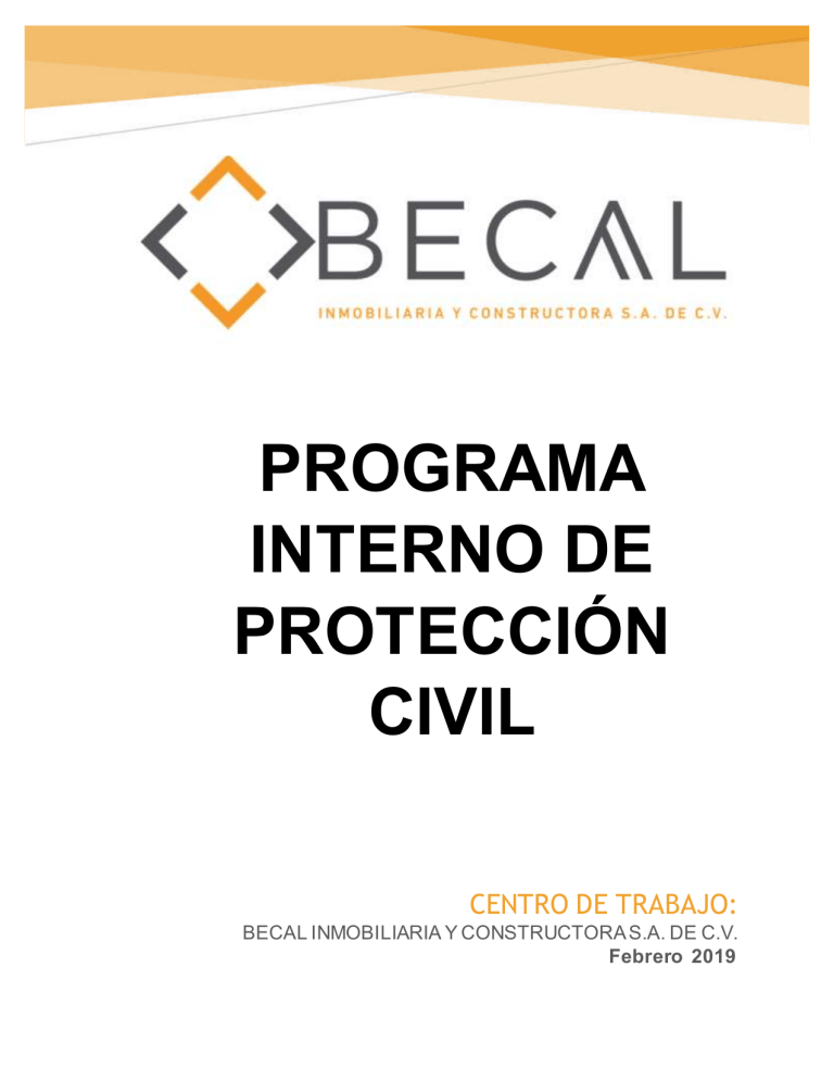 Programa Interno de Protección Civil - BECAL