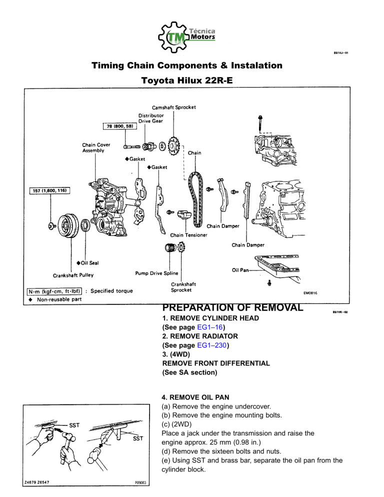 Toyota Hilux 22R-E Timing Chain Repair Guide