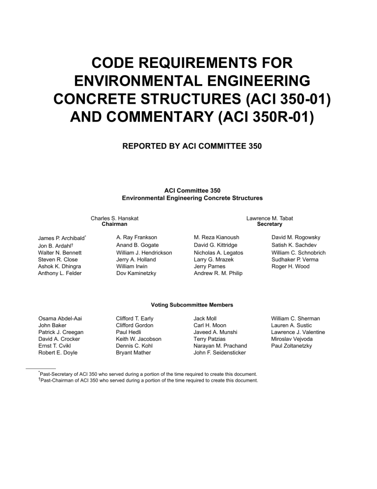 ACI 350-01: Concrete Structures Code & Commentary