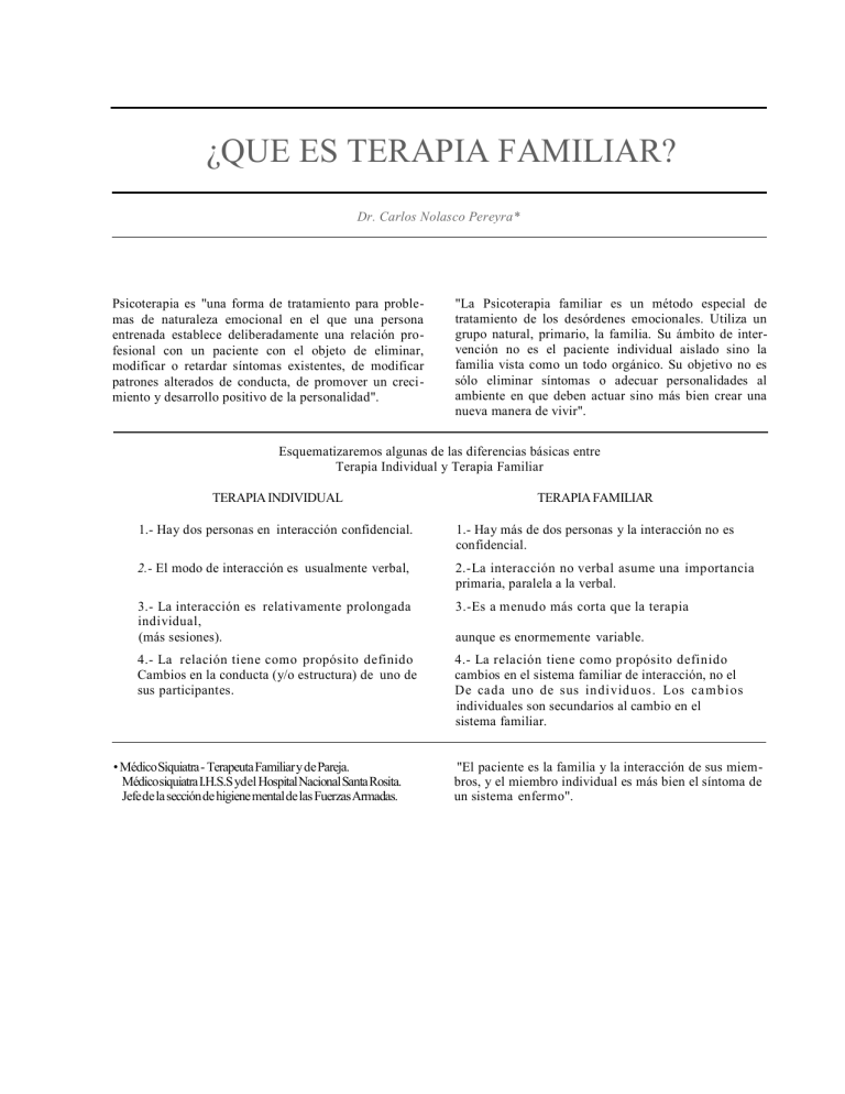¿Qué es Terapia Familiar? Tipos, Indicaciones y Contraindicaciones