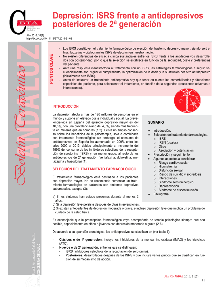 ISRS vs. Antidepresivos: Guía Terapéutica para la Depresión
