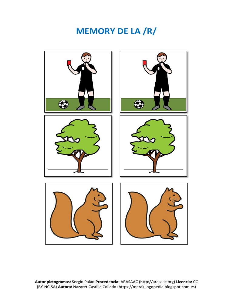 Juego de Memoria /R/ para Logopedia Infantil