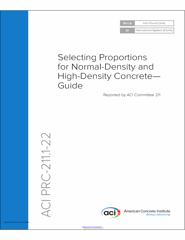 Concrete Proportioning Guide: Normal & High-Density Mixtures
