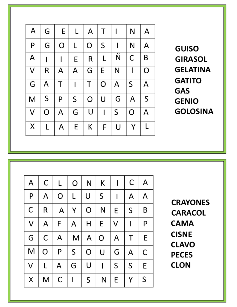 Sopa de Letras de Alimentos para Niños