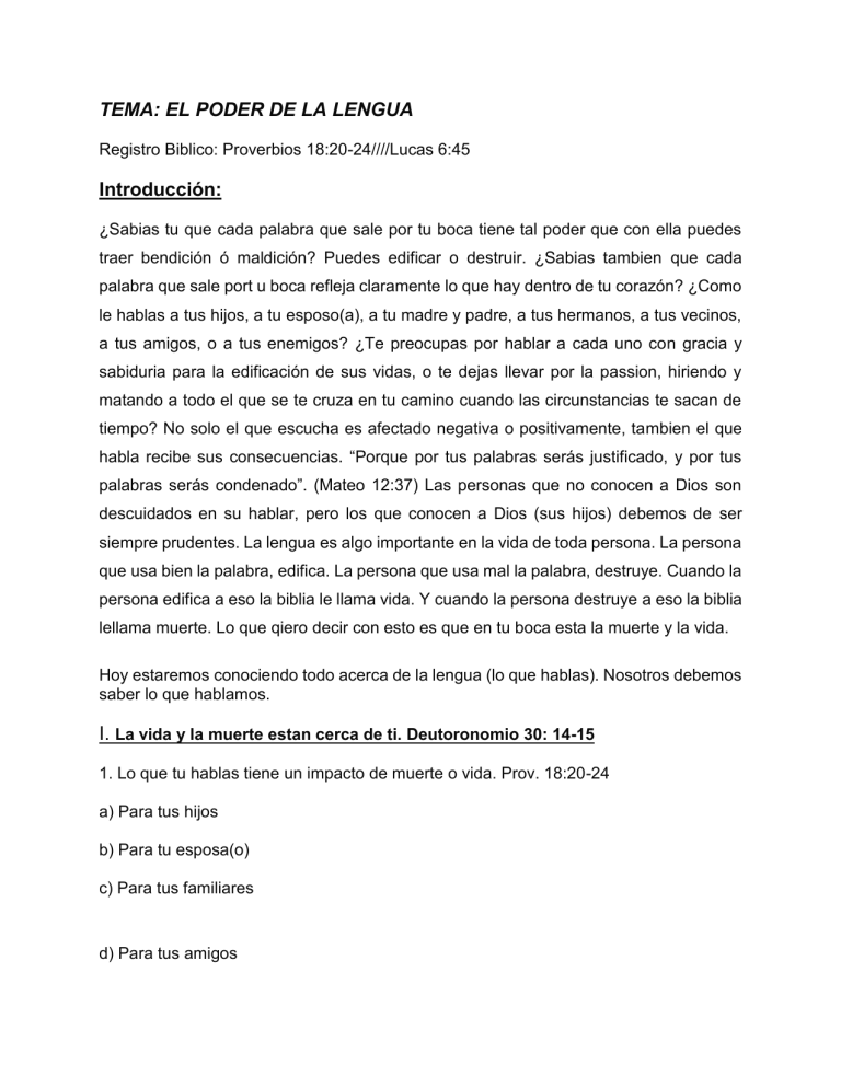 El Poder de la Lengua: Reflexiones Bíblicas y Consejos