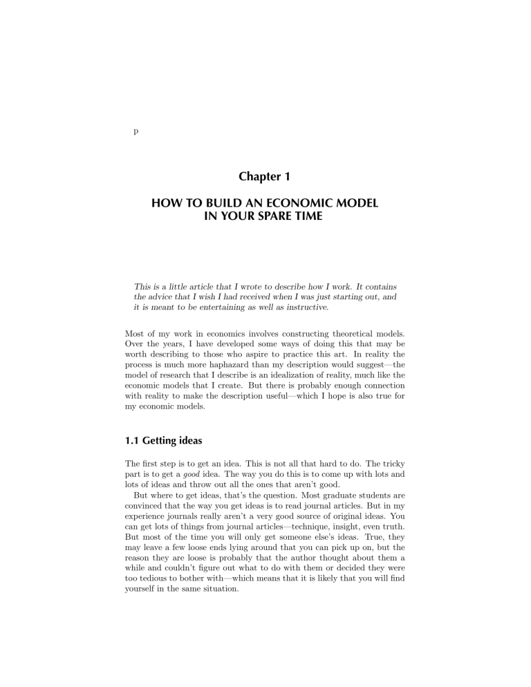 Building Economic Models: A Practical Guide